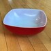 Vintage Red Square Hostess Pyrex Ovenware Glass Serving / Mixing Bowl ...