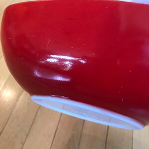 Vintage Red Square Hostess Pyrex Ovenware Glass Serving / Mixing Bowl ...