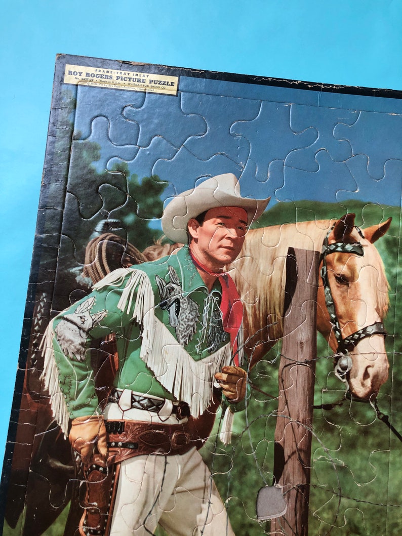 Vintage 1957 Roy Rogers Picture Puzzle Frame Tray Inlay by Whitman ...