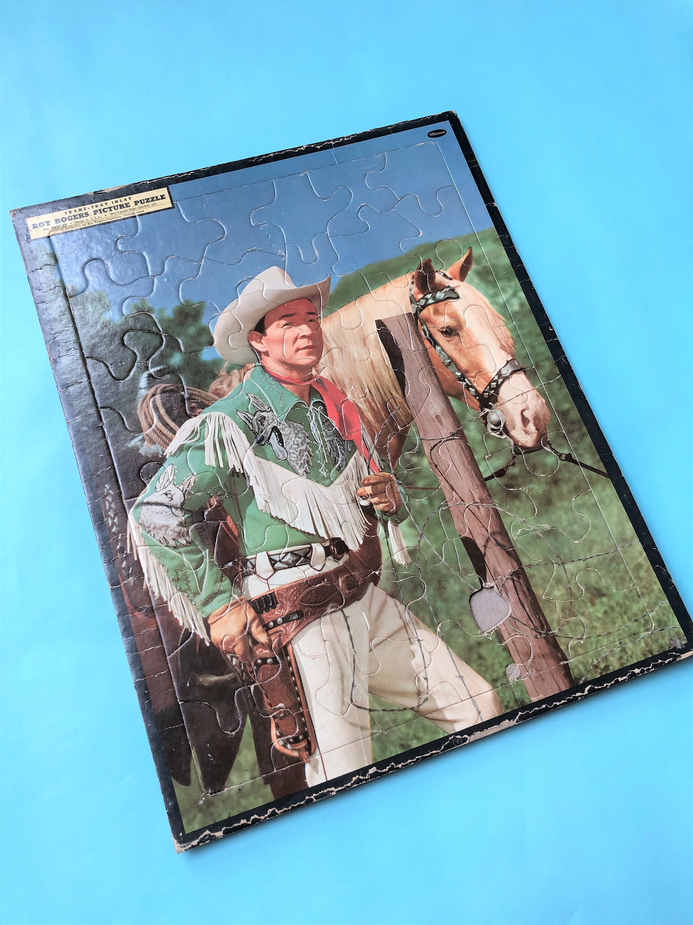Vintage 1957 Roy Rogers Picture Puzzle Frame Tray Inlay by Whitman ...