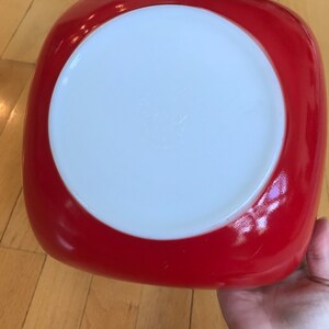 Vintage Red Square Hostess Pyrex Ovenware Glass Serving / Mixing Bowl ...