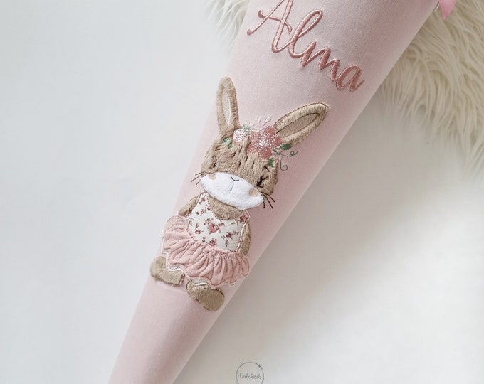 School Cone Sugar Cone 85 Cm Rabbit Boho Rabbit Girl With Name - Etsy