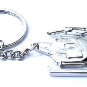 Helicopter Keyring Chrome Metal Keychain Gift Boxed - Etsy
