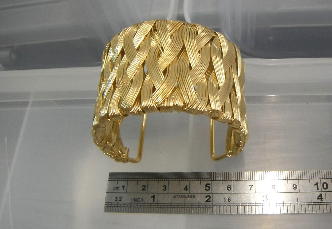 Golden Cuff Bracelet Beautiful New Golden Wire Design - Etsy