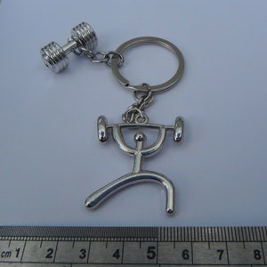 Bodybuilding Weightlifting Key Ring Chrome Metal Key Chain Gift Boxed ...