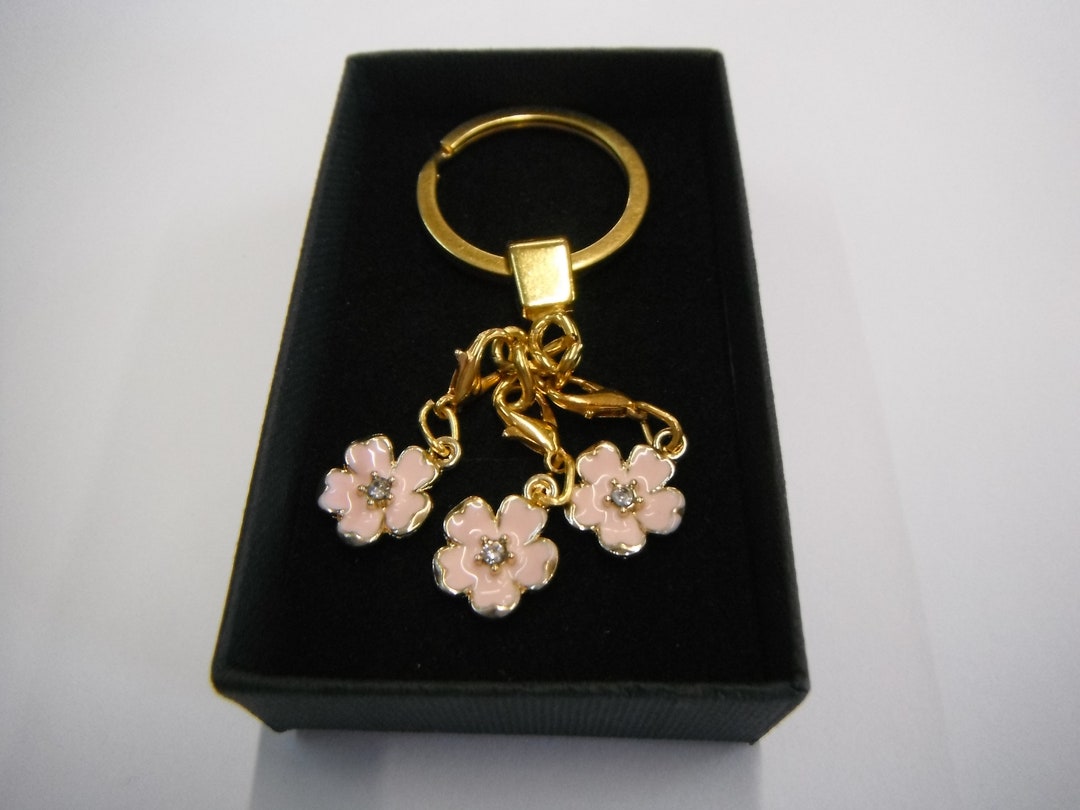 Sakura Cherry Blossom Keyring Metal Keychain Gift Boxed - Etsy