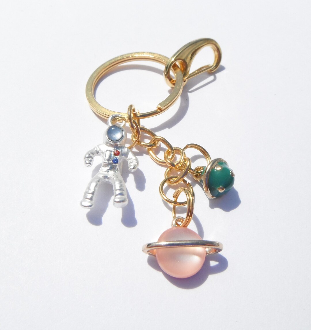 Spaceman Planets Keyring Astronaut Golden Keyring Clip Gift Boxed - Etsy