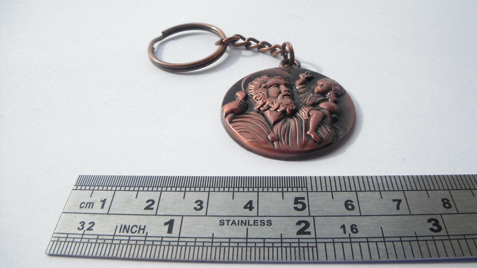 St Christopher Keyring Bronze Metal Key Chain Gift Boxed | Etsy