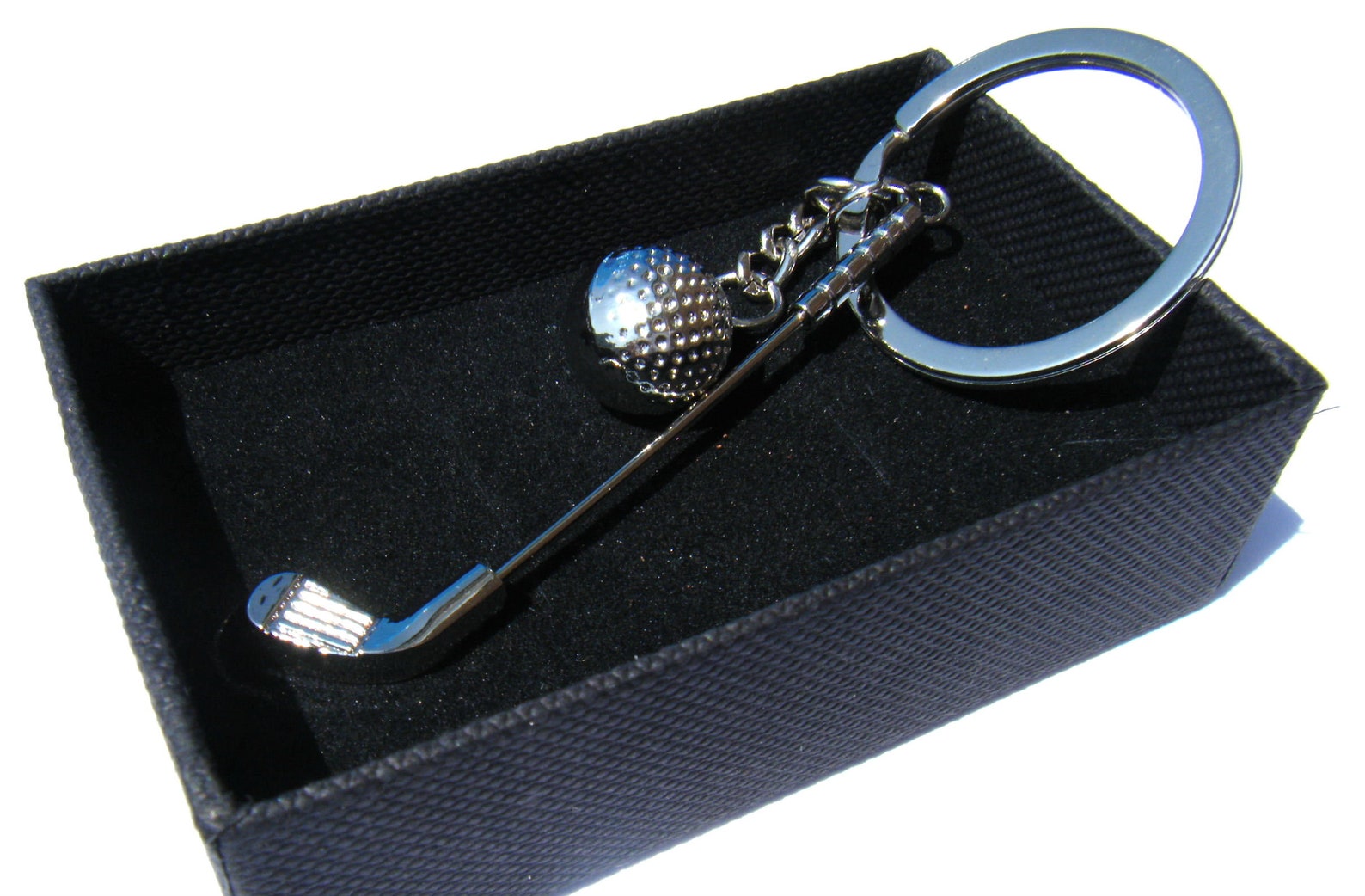 Golf Club Ball Keyring Chrome Metal Keychain Gift Boxed - Etsy UK
