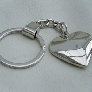 Love Heart Solid Chrome Metal Keyring Gift Boxed - Etsy UK