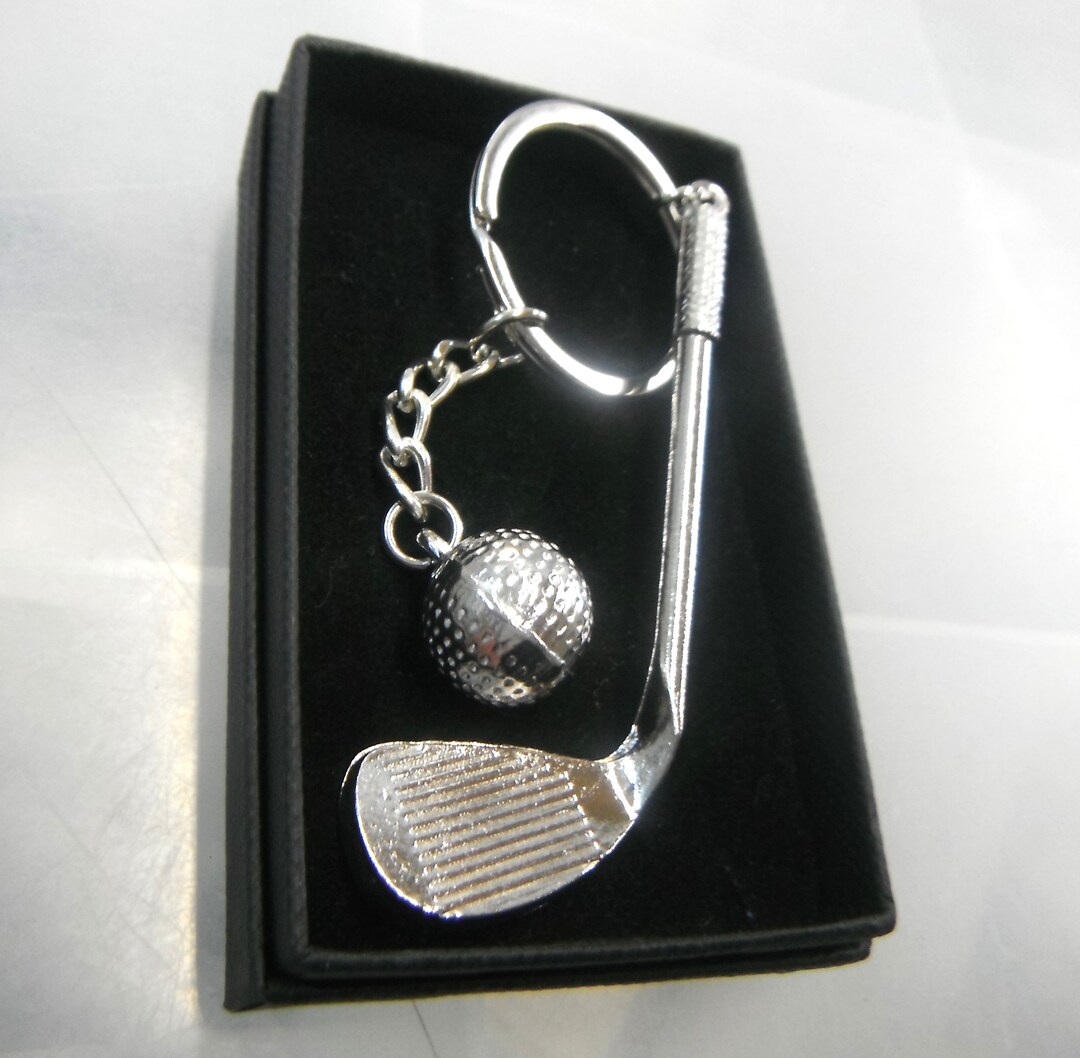 Golf Club Ball Keyring Chrome Metal Keychain Gift Boxed - Etsy UK