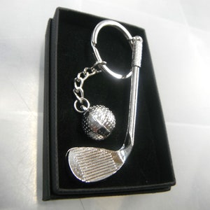 Golf Club Ball Keyring Chrome Metal Keychain Gift Boxed - Etsy UK