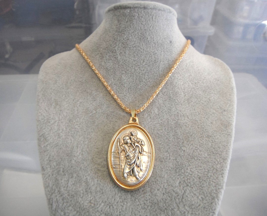 Rose Gold Colour St Christopher Necklace Gift Boxed - Etsy