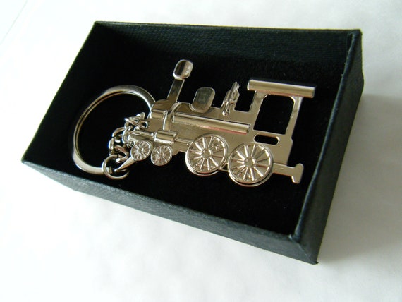 Train Steam Engine Keyring Chrome Metal Train Key Fob Keychain - Etsy