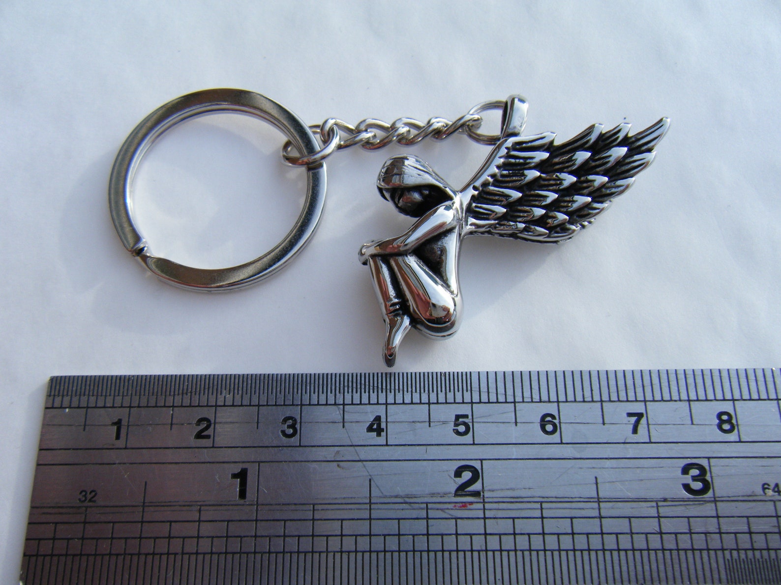 Angel Chrome Metal Keyring Gift Boxed - Etsy UK