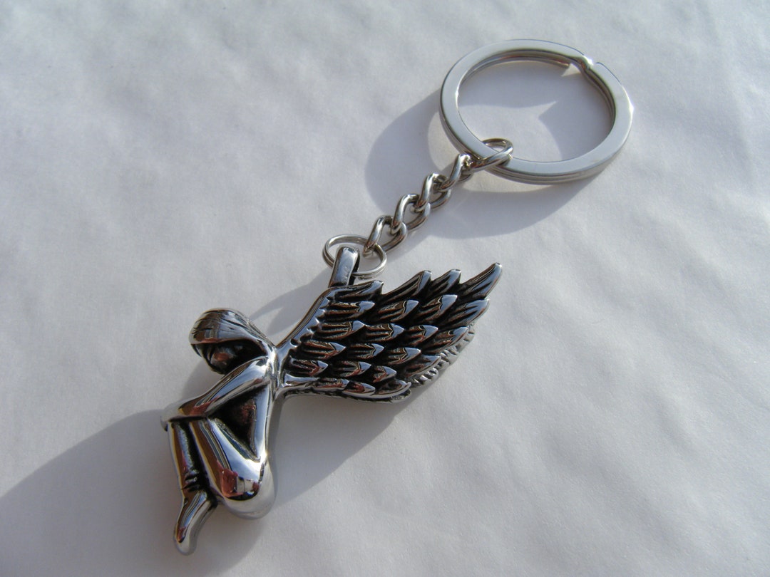 Angel Chrome Metal Keyring Gift Boxed - Etsy UK