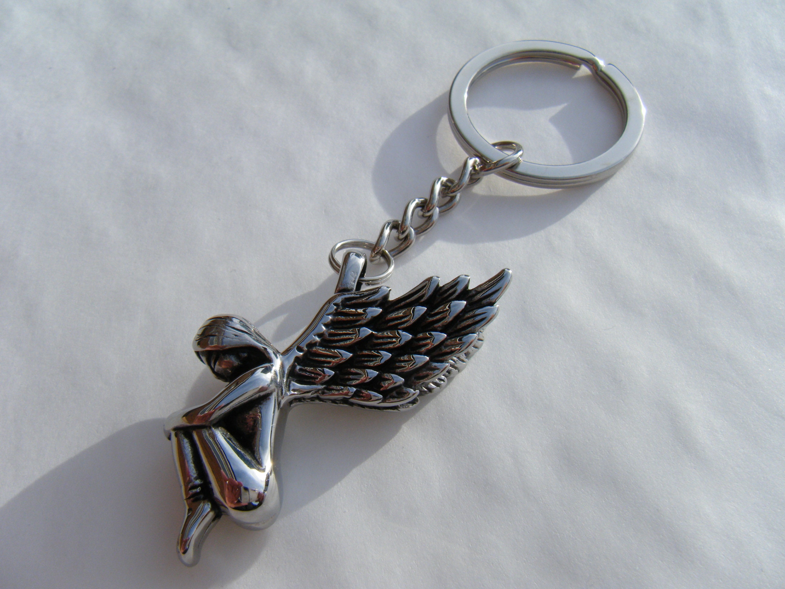 Angel Chrome Metal Keyring Gift Boxed - Etsy UK