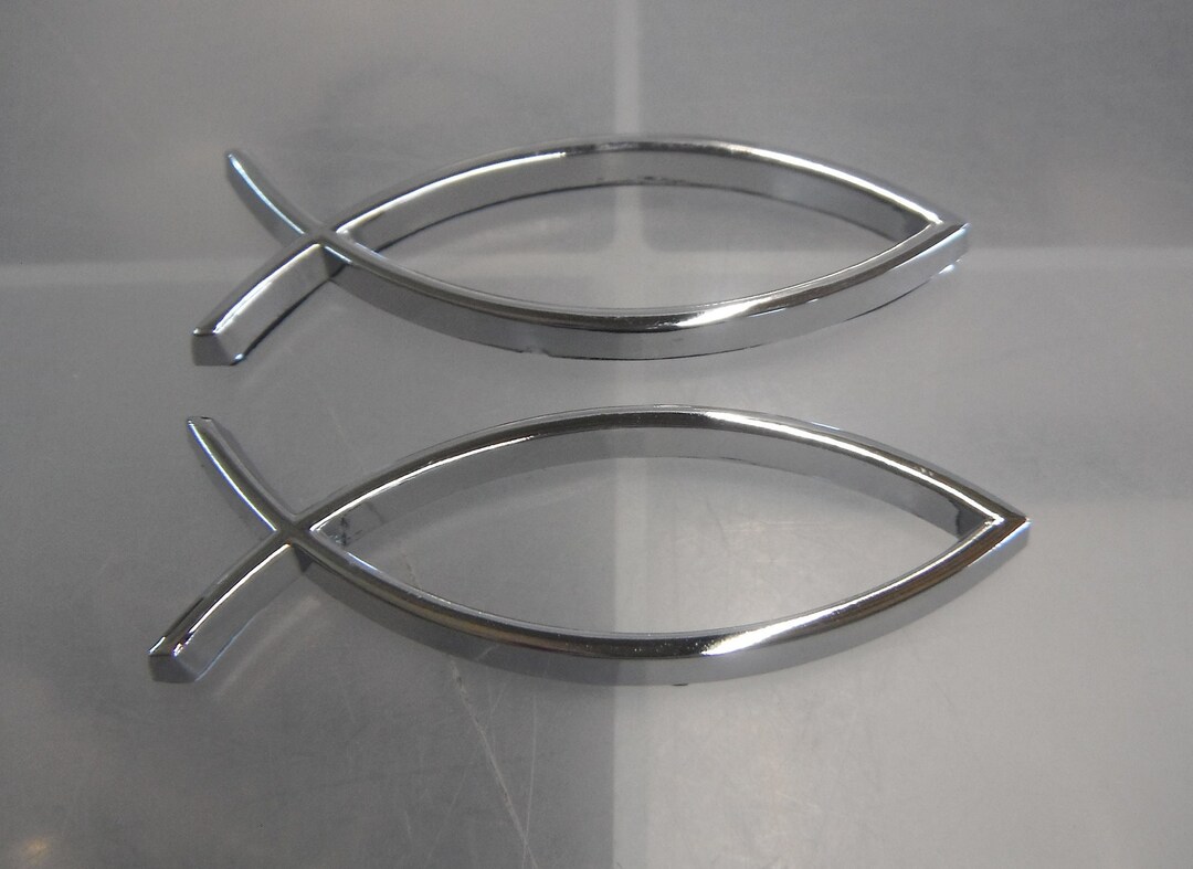 Christian Fish Badges Pair Chrome Self Adhesive Gift Boxed - Etsy