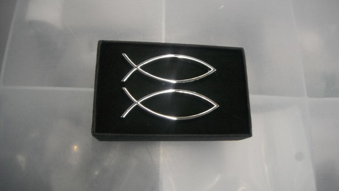 Christian Fish Badges Pair Chrome Self Adhesive Gift Boxed - Etsy