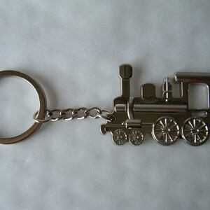 Train Steam Engine Keyring Chrome Metal Train Key Fob Keychain Gift ...