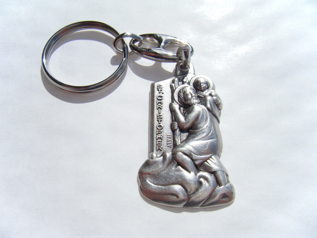 Italian Design St Christopher Keyring Polished Metal Gift Boxed - Etsy