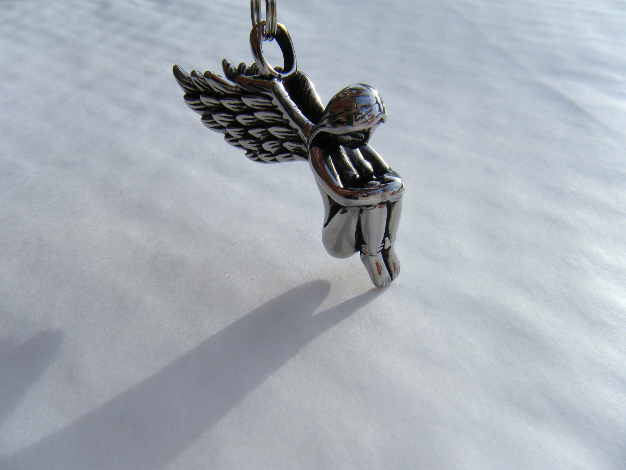 Angel Chrome Metal Keyring Gift Boxed - Etsy UK