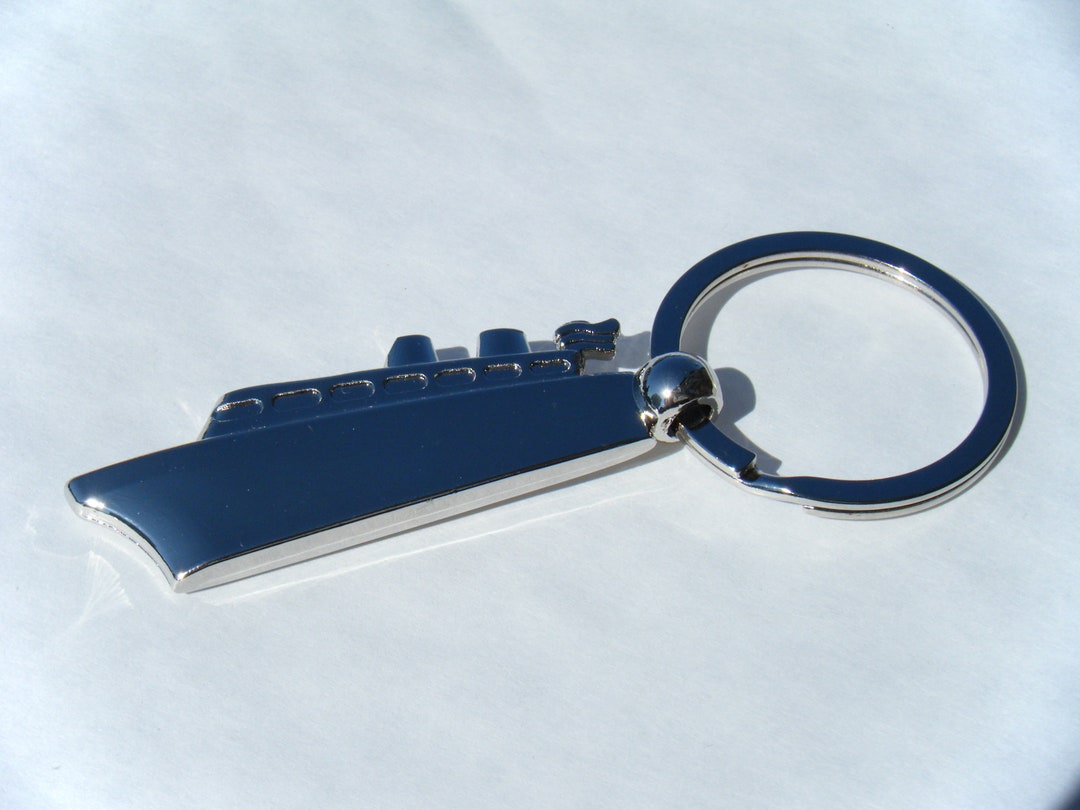 Chrome Metal Keychain Cruise Ship Keyring Gift Boxed - Etsy