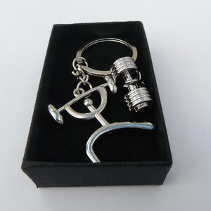 Bodybuilding Weightlifting Key Ring Chrome Metal Key Chain Gift Boxed ...