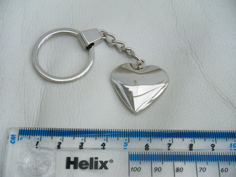 Love Heart Solid Chrome Metal Keyring Gift Boxed - Etsy UK