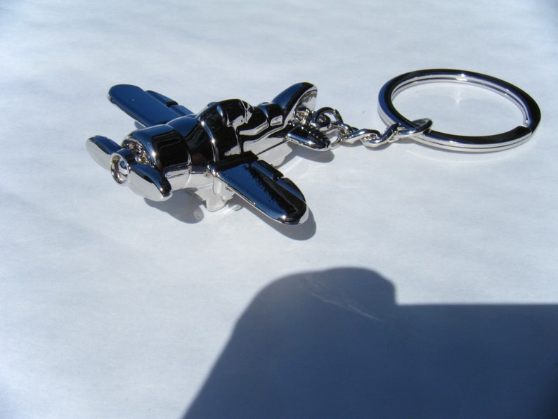 Chrome Metal Keychain Propeller Airplane Keyring Gift Boxed - Etsy