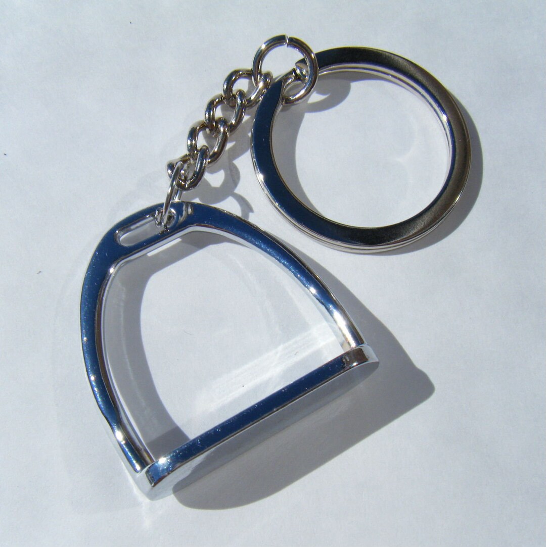Chrome Metal Horse Riding Stirrup Keyring Gift Boxed - Etsy