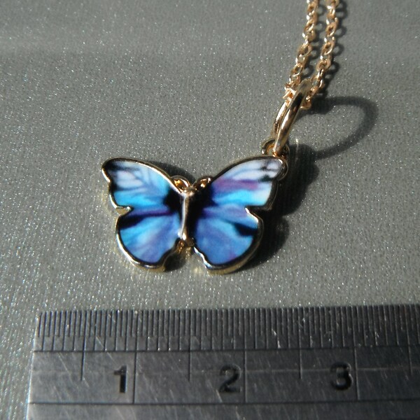 Enamel Butterfly Necklace - Etsy