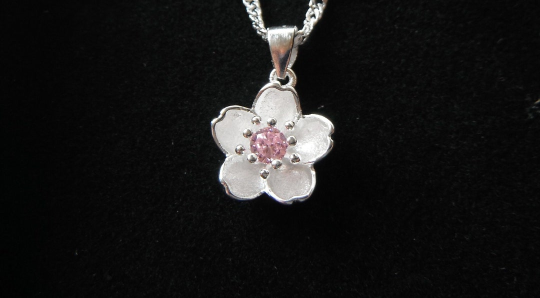 Sakura Cherry Blossom Necklace 17 Inch Chain Gift Boxed - Etsy