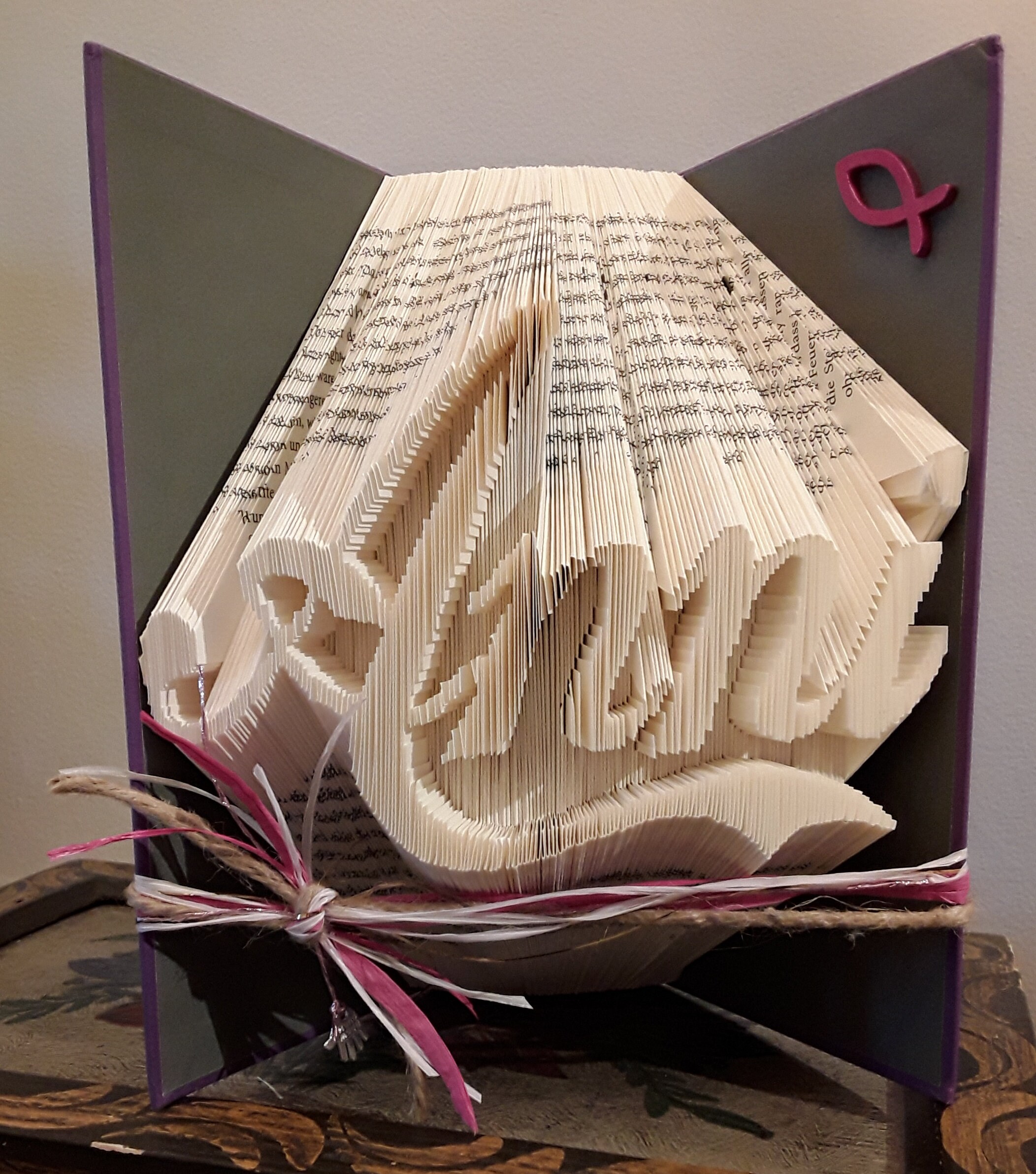 Folding Book Art With Desired Text Unique for Every Occasion, Single ...