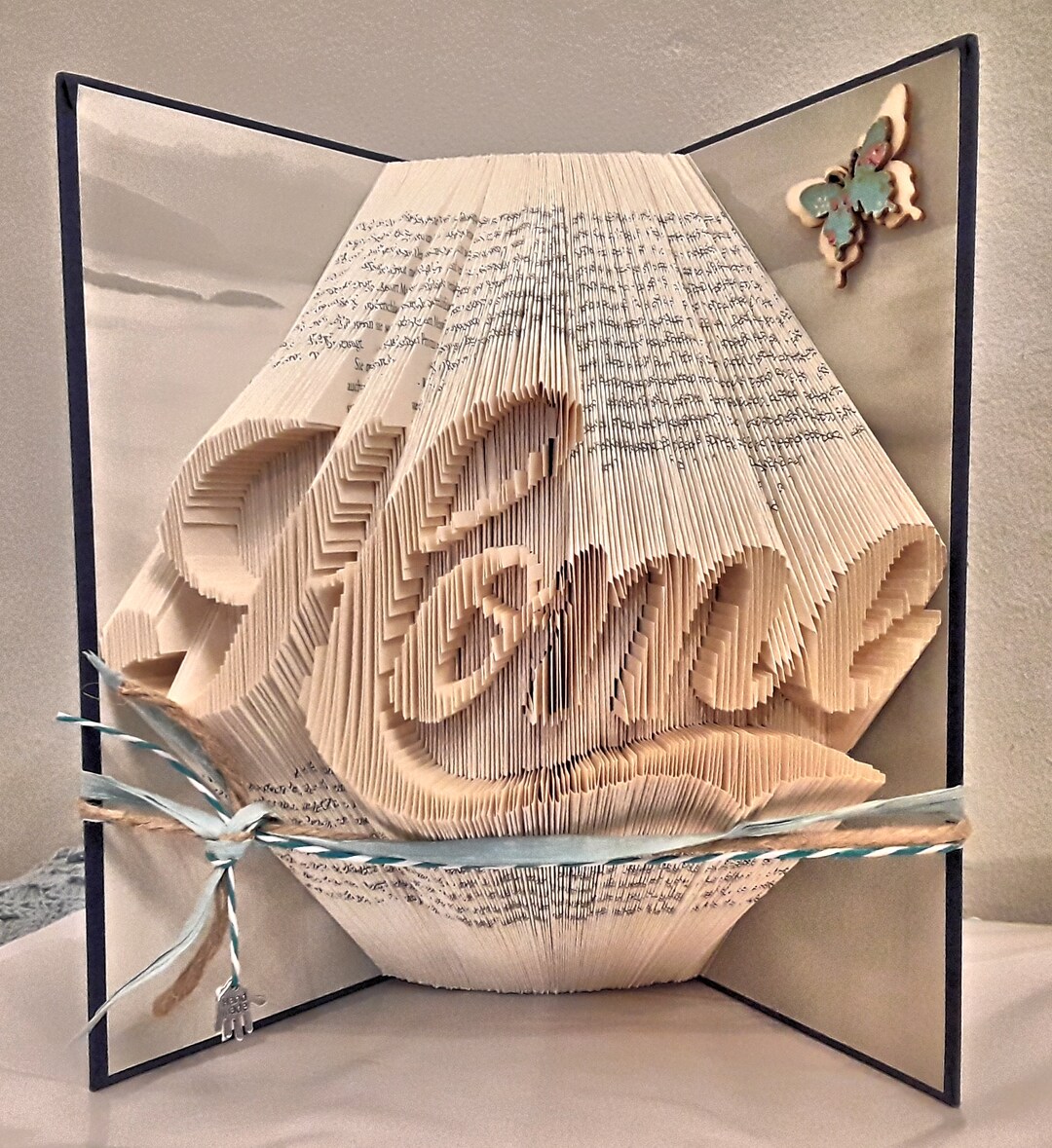 Folding Book Art With Desired Text Unique for Every Occasion, Single ...
