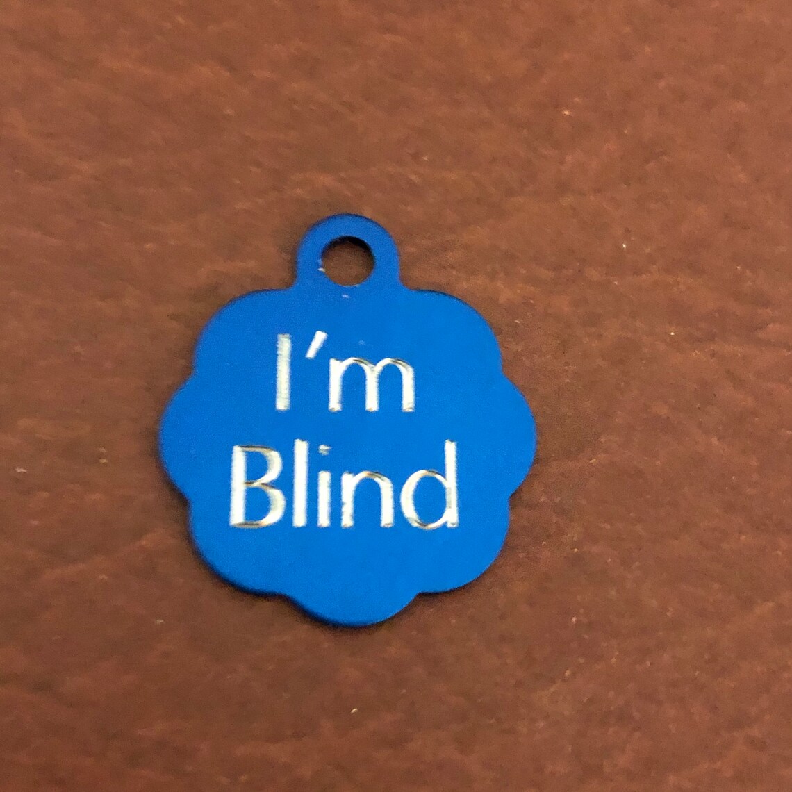 I'm Blind Small Blue Rosette Aluminum Tag Personalized | Etsy
