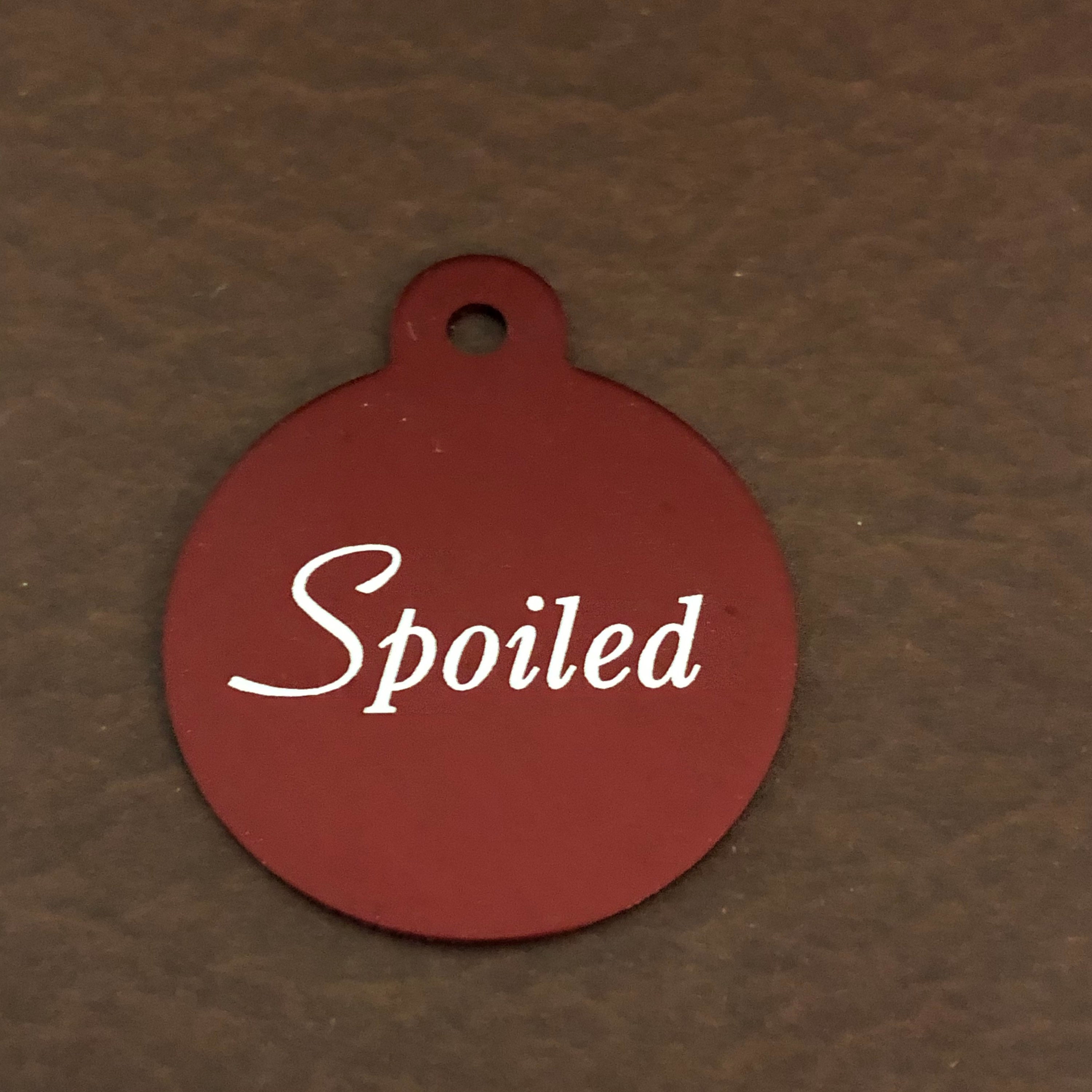 Spoiled Large Red Circle Personalized Aluminum Tag Diamond | Etsy
