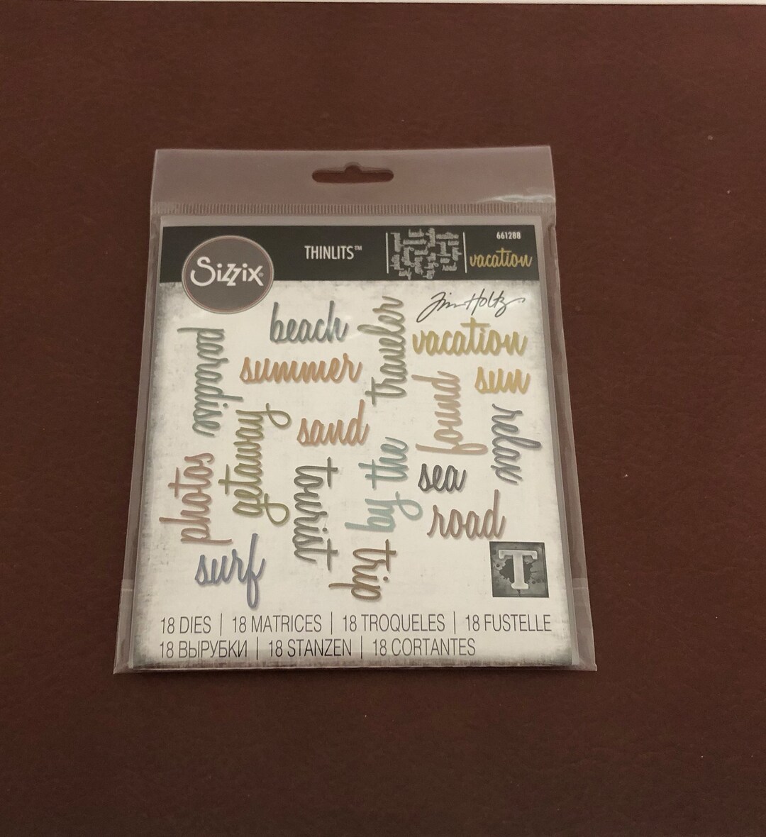 Vacation Words, Script, Sizzix, Thinlits, 18 Piece Dies Set, by Tim Holtz 661288 for Cardmaking ...