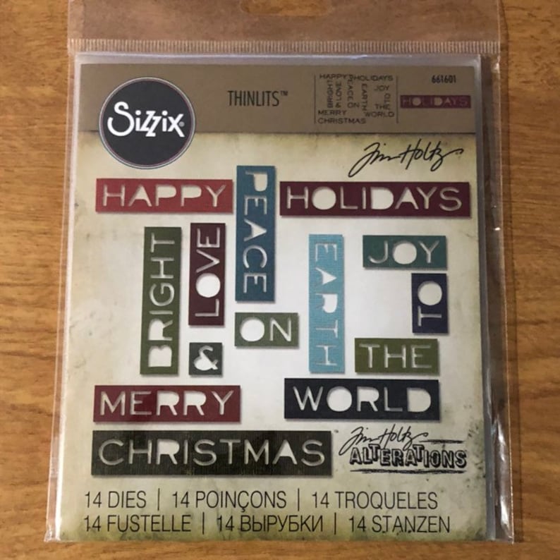 Holiday Words 2 Sizzix Thinlits 14 Piece Die Set By Tim Holtz | Etsy