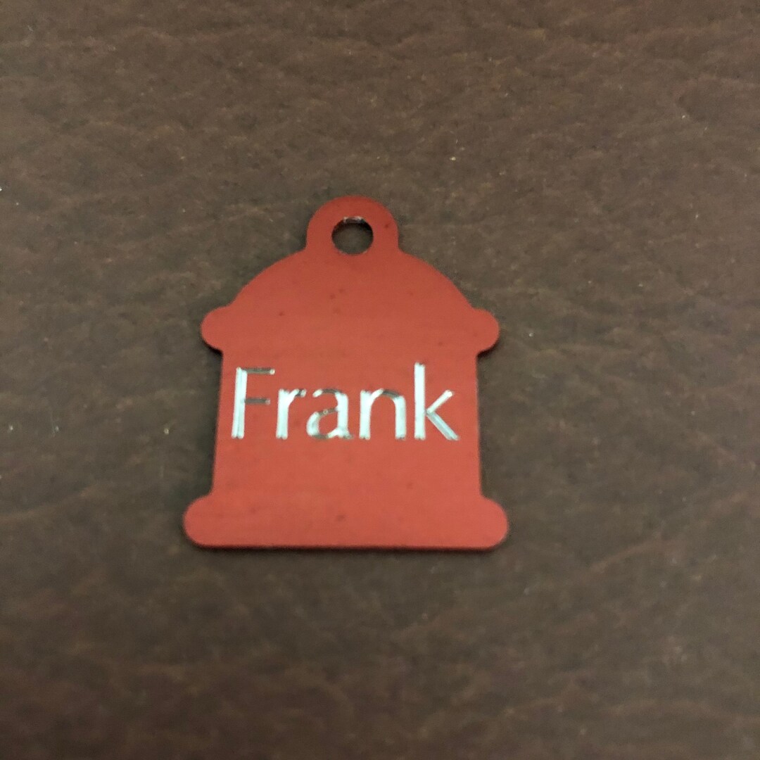 Small Fire Hydrant, Aluminum Tag, Personalized Diamond Engraved ...