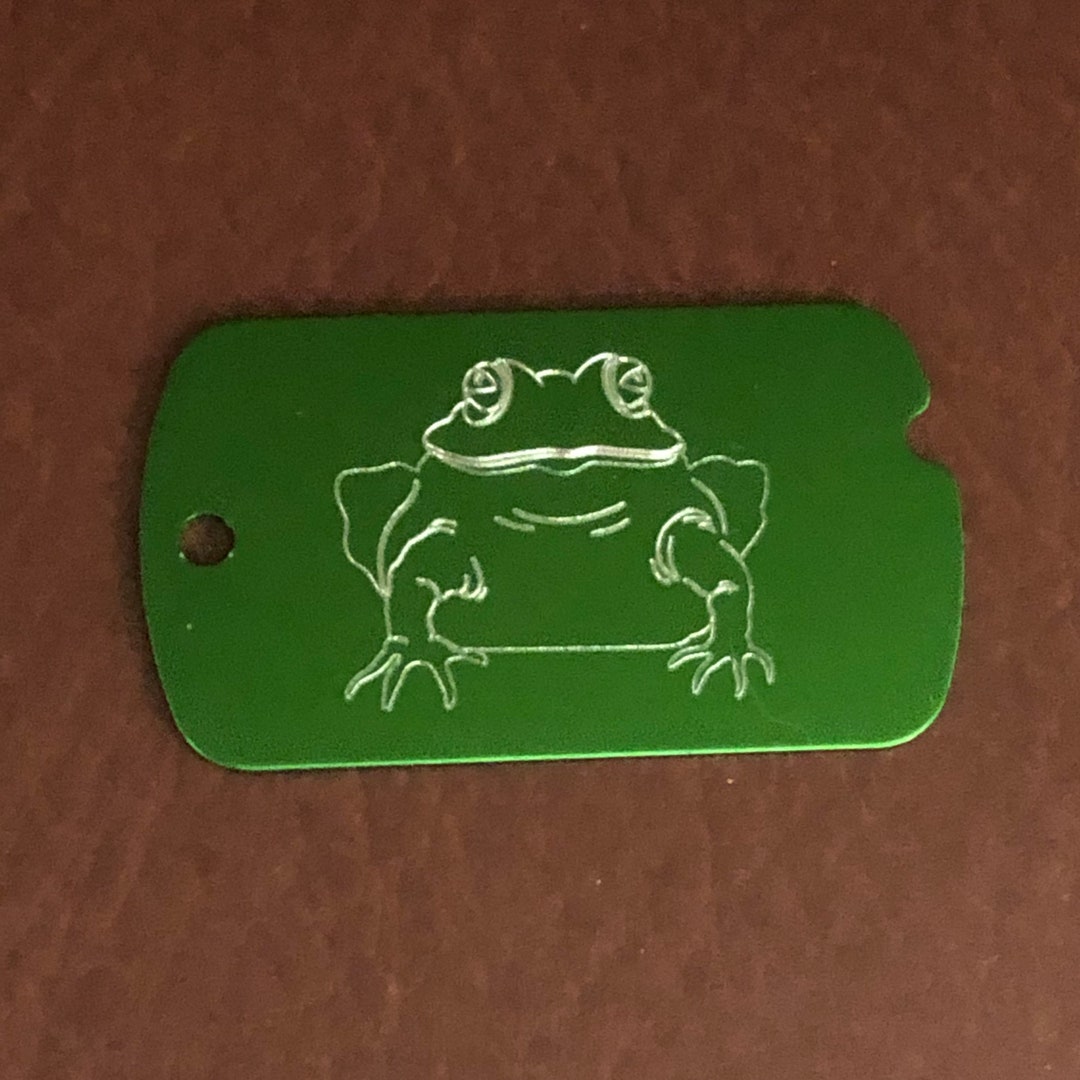 Frog, Toad, Personalized Aluminum ID Tag Diamond Engraved Perfect for ...