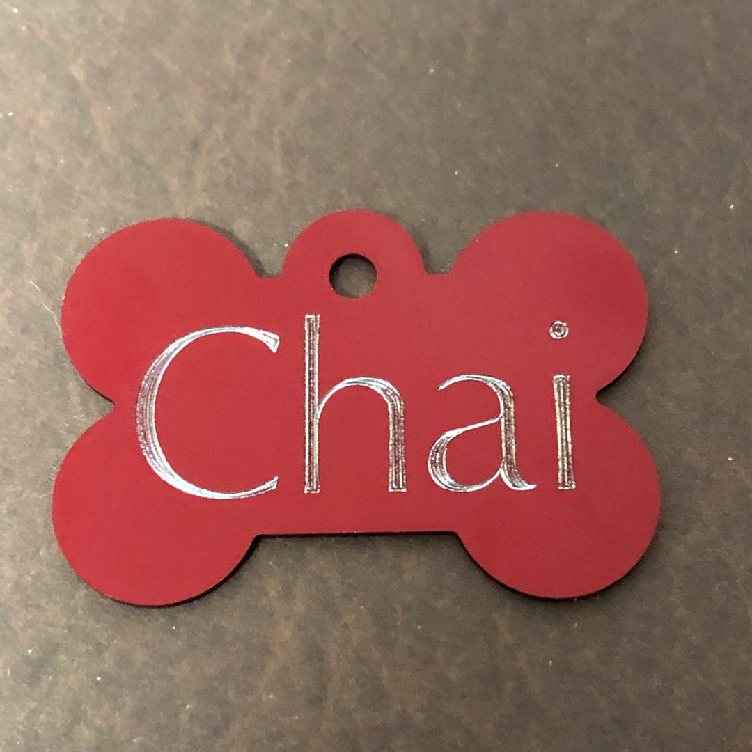 Large Bone, Aluminum Tag, Personalized Diamond Engraved, Dog Tag, Cat ...