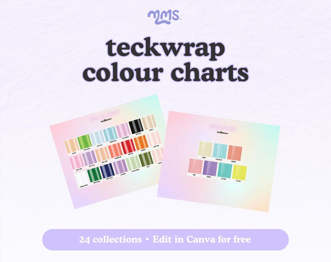 Teckwrap Colour Charts, Permanent Vinyl Colour Chart, for Small ...