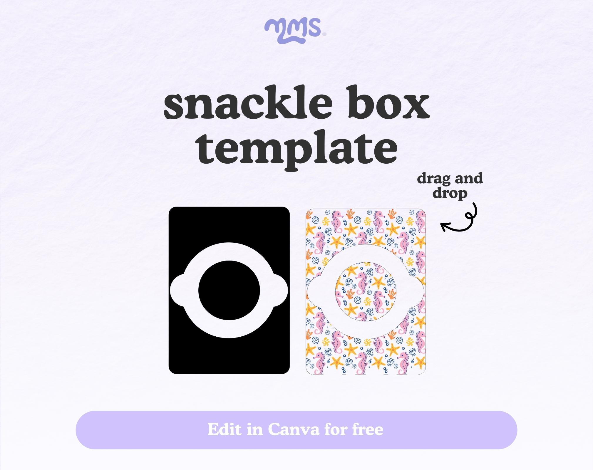 Snack Box Template, Canva Drag and Drop, Custom Snackle Box ...