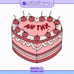 Retro Heart Cake Svg Cut File for Cricut, Valentines Day Png, Vintage ...