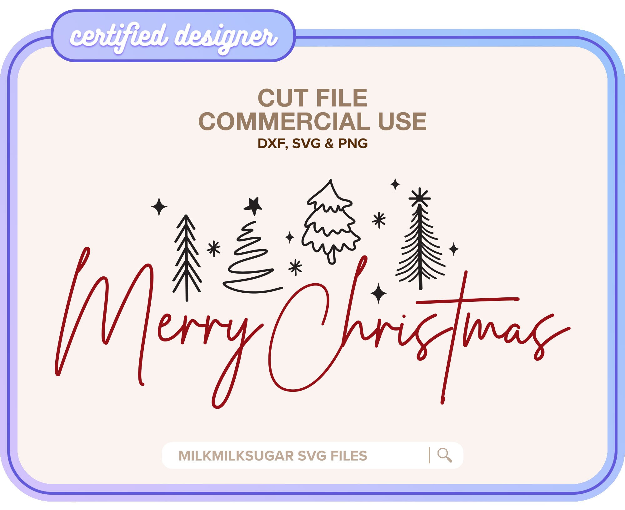 MERRY CHRISTMAS SVG Cut File for Cricut or Silhouette - Etsy