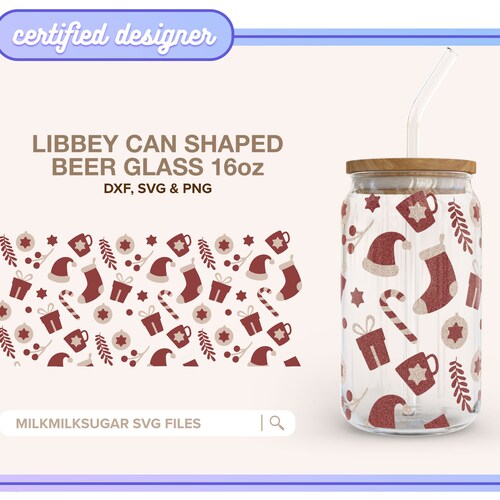 Christmas Trees 16oz Libbey Glass Svg Winter Glass Can Svg - Etsy