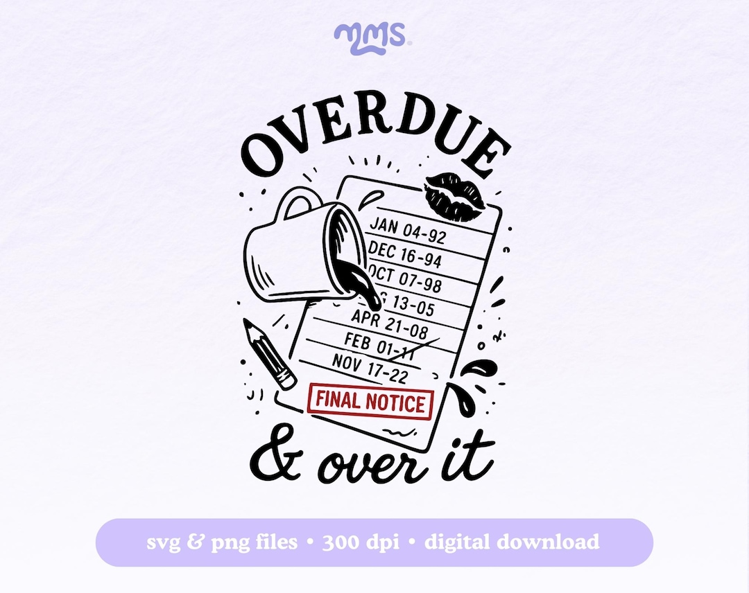 Overdue and Over It Svg Png for Cricut, Library Card Svg, Booktok ...