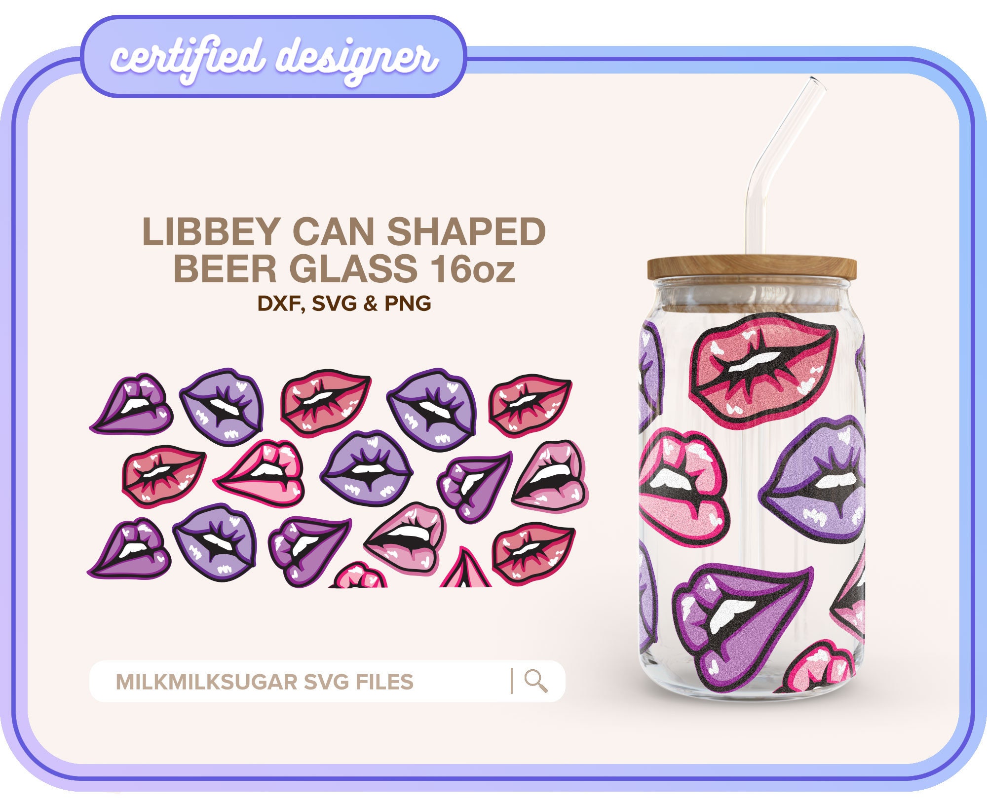 LIP SMACK Valentines Day Lips Svg Libbey 16oz Beer Can Glass - Etsy