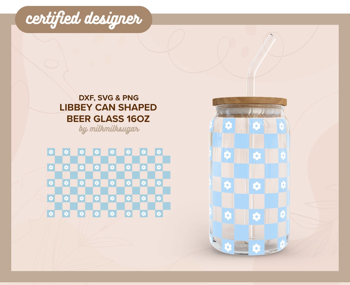 CHECK MATE Checkered Checkers Svg Libbey 16oz Beer Can - Etsy